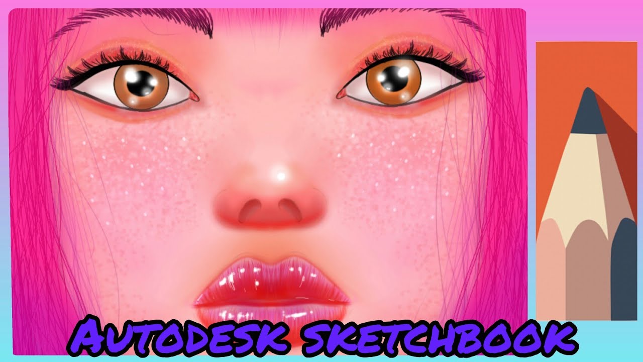 how to draw cartoon girl face on autodesk sketchbook app(2020)
