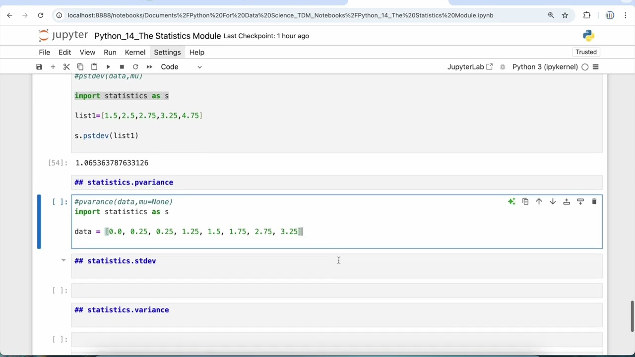 What is statistics.pvariance function in python | How to use statistics.pvariance function in python