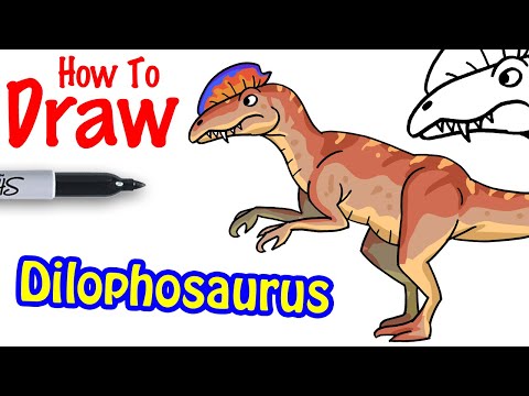 How to Draw a Dilophosaurus Step by Step – I'm Youtuber – Follow my ...