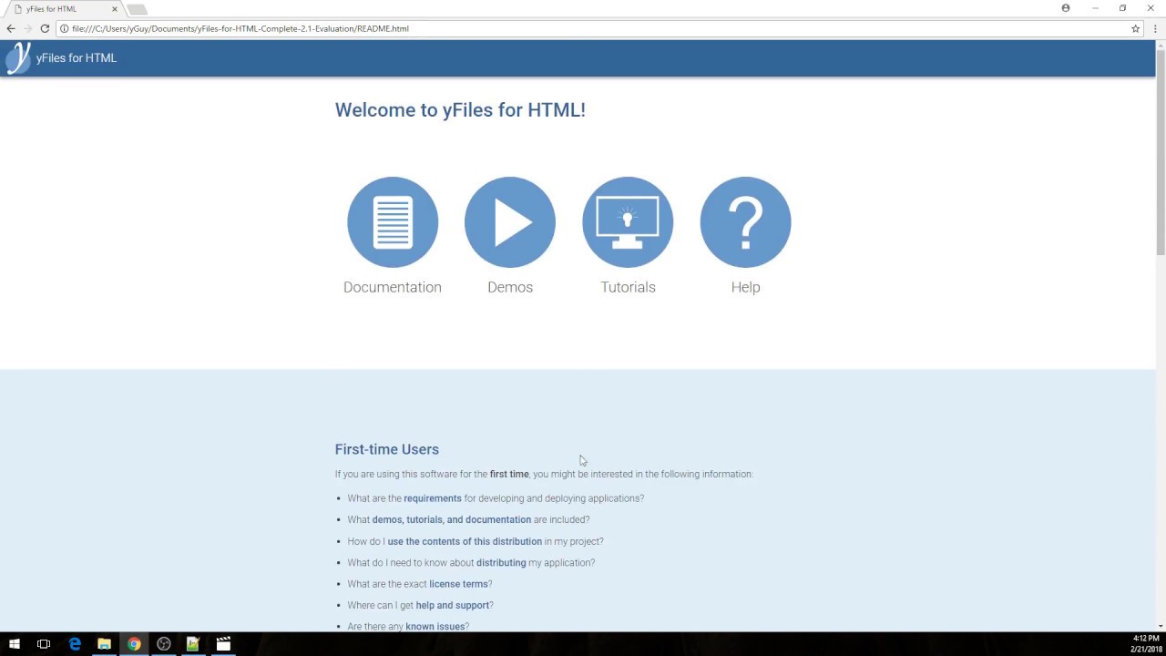 Introduction to the evaluation package of yFiles for HTML version 2.1