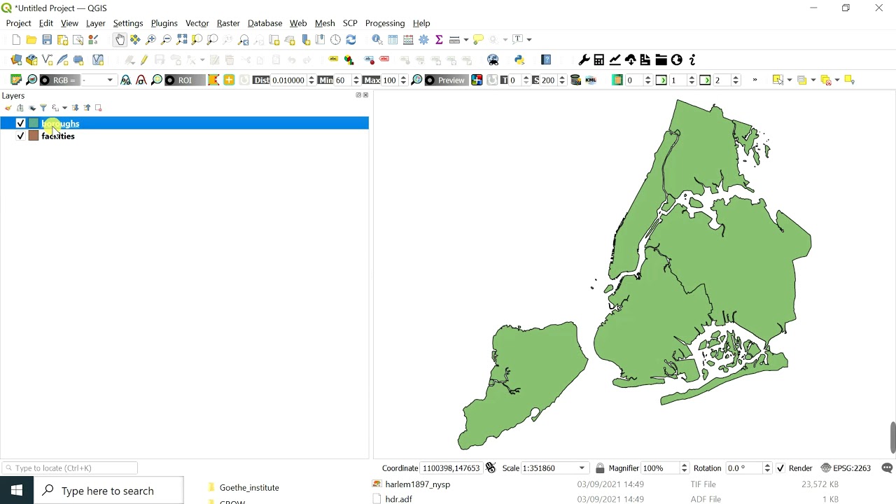 Add vector data in QGIS 3.16