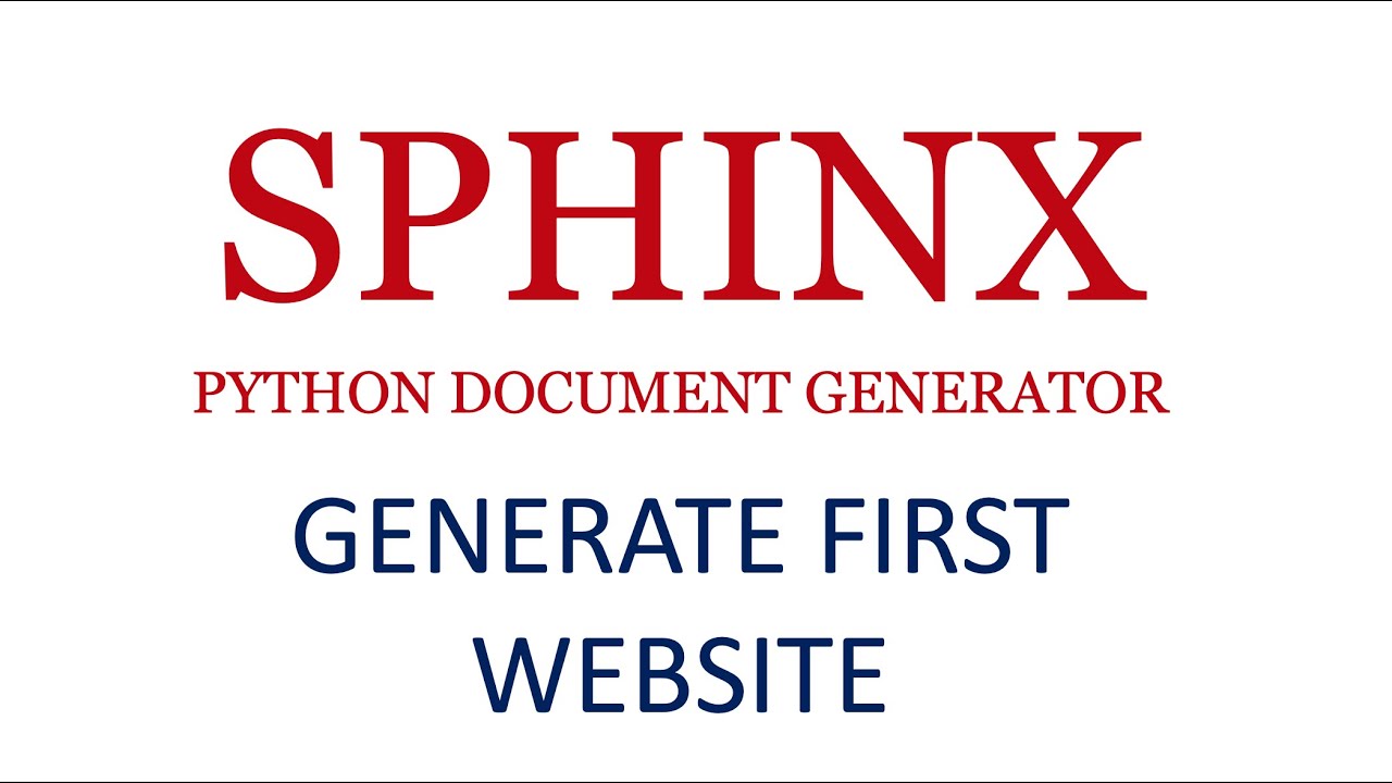 How to generate your first website using sphinx