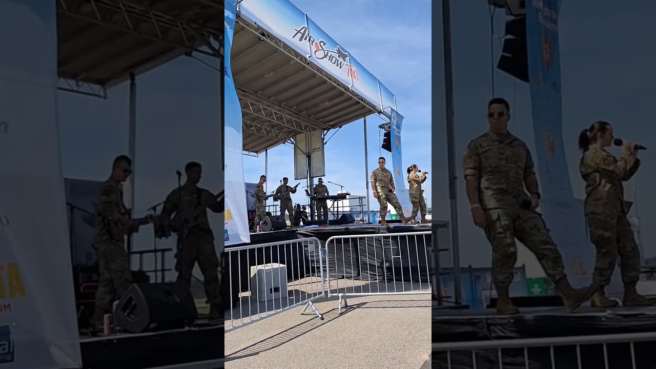 U.S. Air Force Rock Band of the West playing at Air Dot Show Augusta 2025