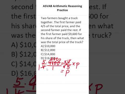 ASVAB/PiCAT Arithmetic Reasoning Practice Test Q: Translating A Word Problem into an Equation