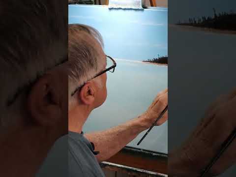 Fresh Ocean Breezes! Waiving palm trees oil painting | Heartway Art