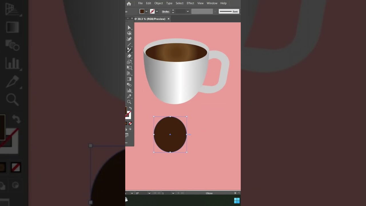 Coffee Cup Vector Art || Adobe Illustrator || #shorts #vectorart