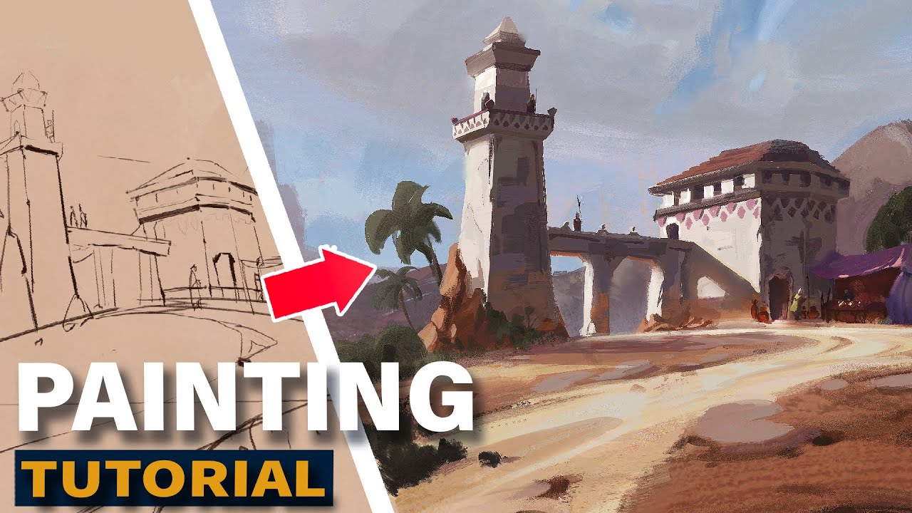 Concept Art Environment Process (Digital Painting Tutorial)