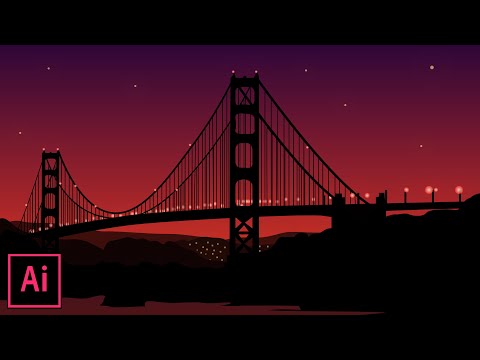 Golden Gate Bridge - Paper Cut Illustration in Adobe Illustrator | Timelapse | Light Box | Artideus