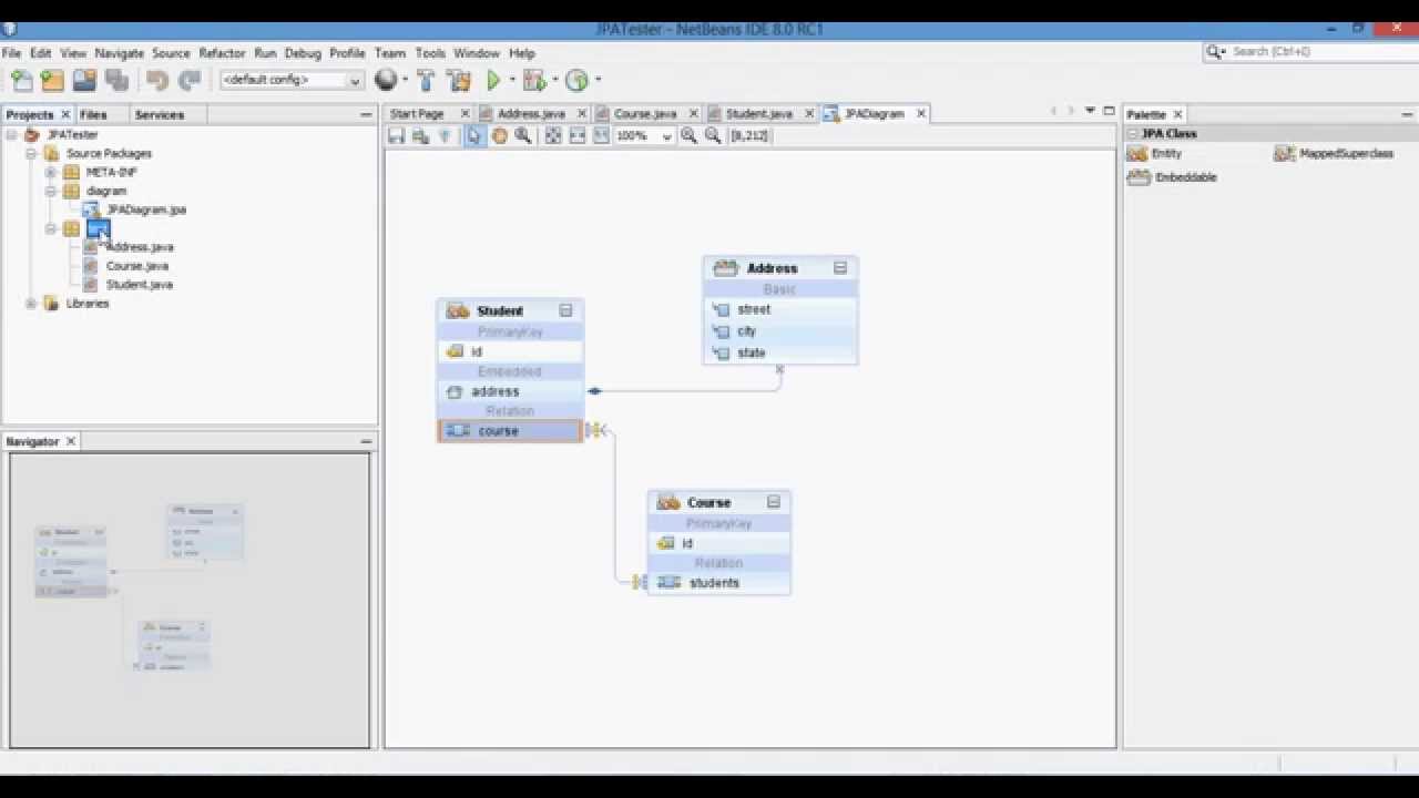 Entity Classes Reverse Engineering - JPA Modeler