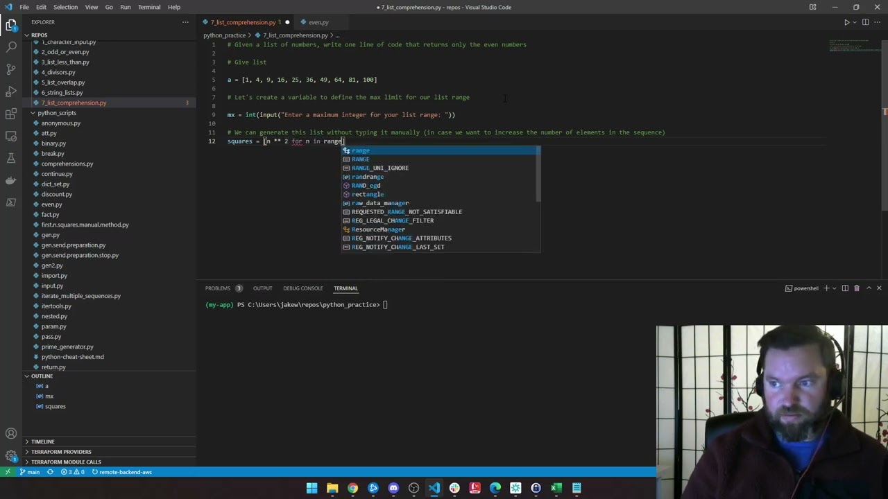 5.9 - Learn Python: Write a Script: Even Numbers with List Comprehension