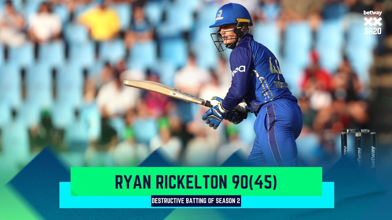 Ryan Rickelton's destructive batting against Pretoria Capitals