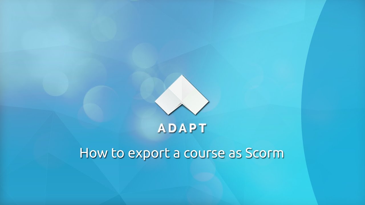 How to export a course as SCORM