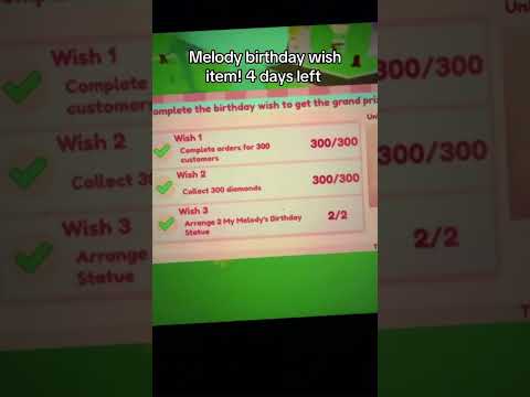 my melody birthday wish