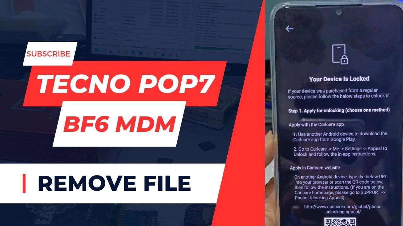 Tecno pop 7 (Bf6) MDM Remove File Free Without Password/BF6 MDM Remove File
