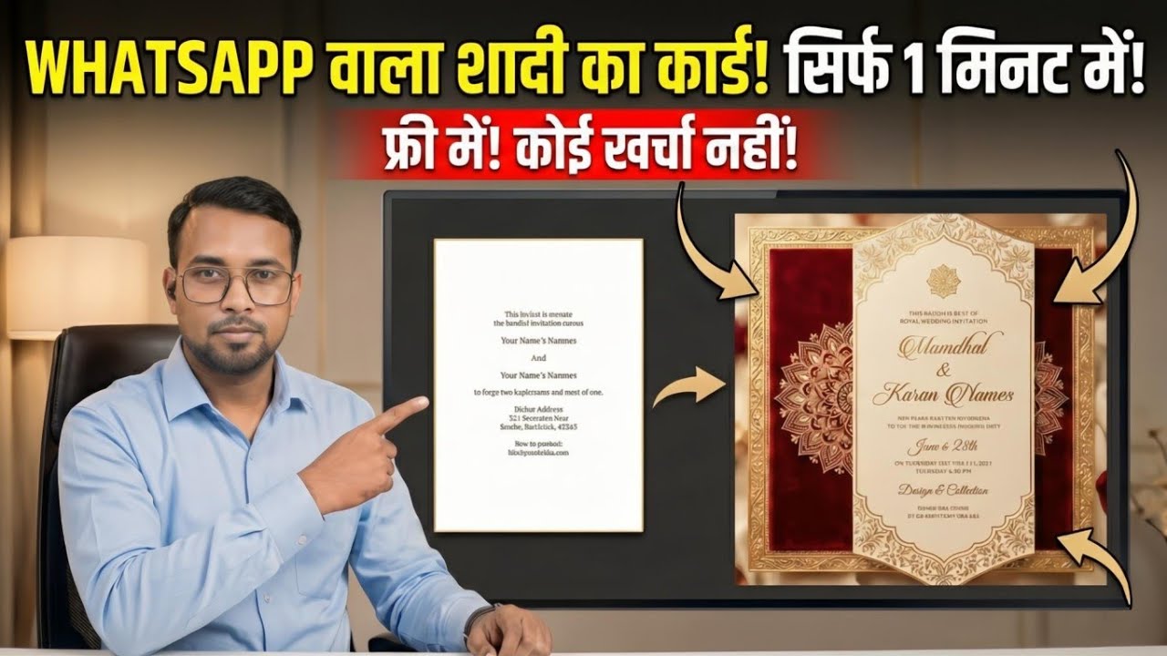 Ai Wedding Invitation Card Maker 2025 | Ai Wedding Invitaion Card Kaise Banae |  Invitaion Template
