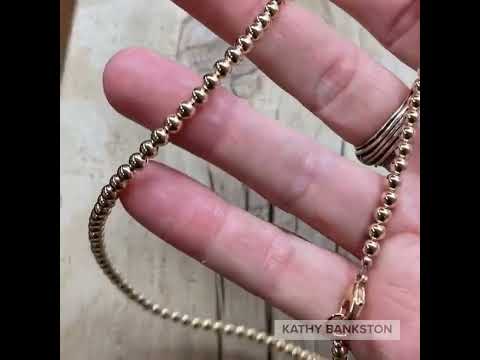 4mm Yellow Gold Filled Bead Necklace Strand