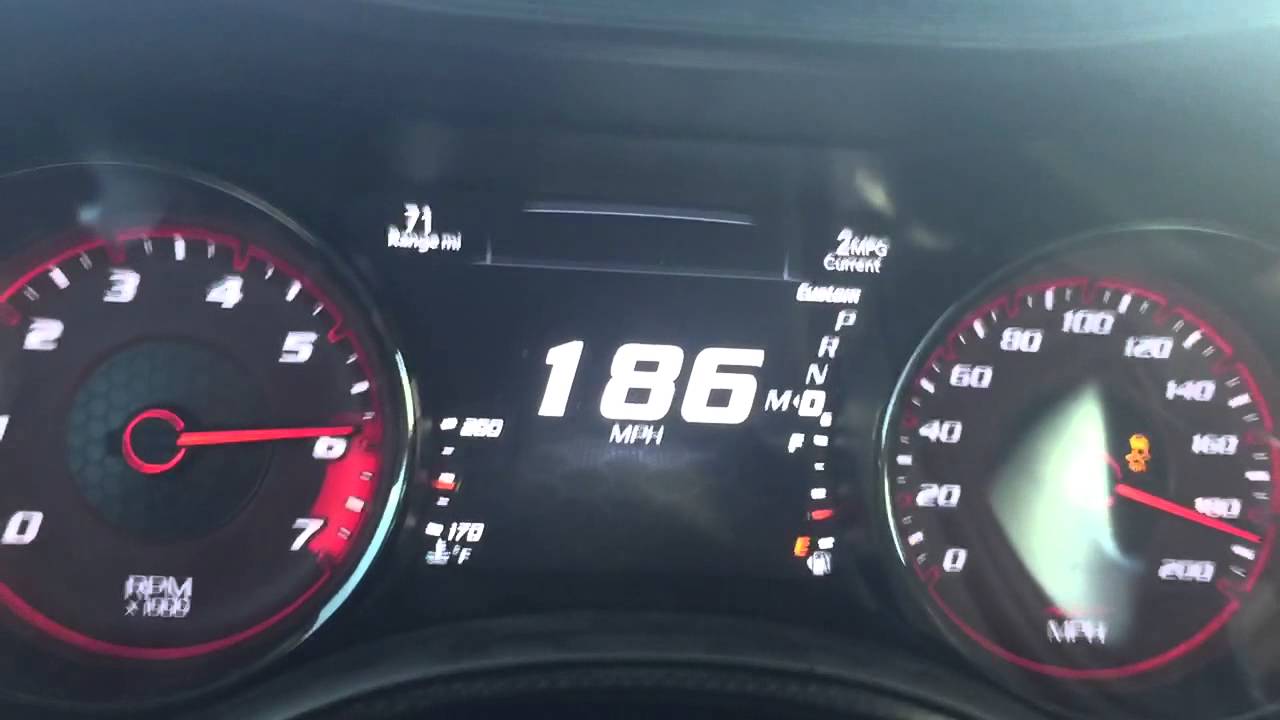 2015 Dodge Charger Hellcat SRT top speed 186 mph run