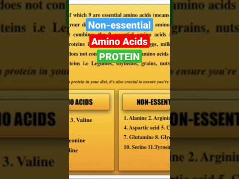 Non Essential Amino Acids of Protein #shorts #youtubeshorts #viral