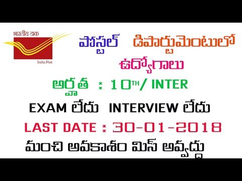 AP Postal Postman Postal Assistant POSTAL JOBS MTS Recruitment Notification 2017 Sports Quot