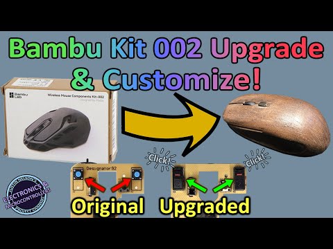 🪵 Bambu Mouse Kit w/Wood-Filled PLA + Better Buttons • Sand & Stain like Real Wood • Kit-002