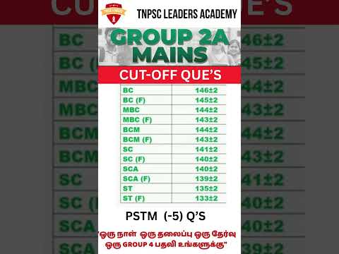TNPSC GROUP 2A 2025 CUT OFF QUE’S CUTOFF #group2 #tnpsc #tnpscgroup4 #group4