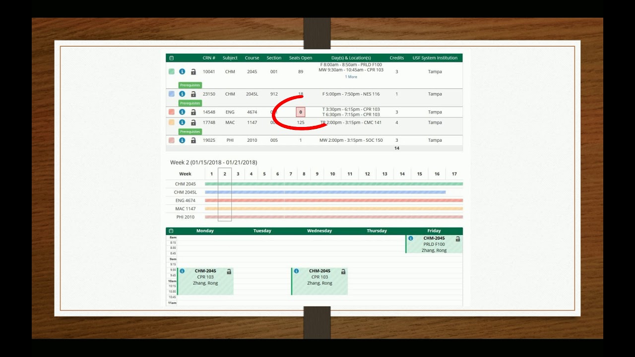 Using the Schedule Planner - University of South Florida Advising