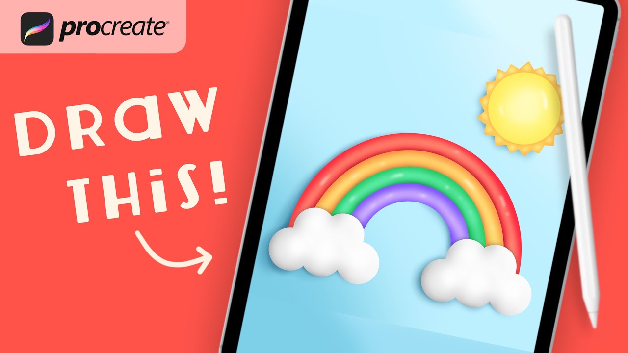 Procreate Step by Step Tutorial - 3D Rainbow