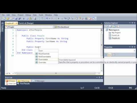 Visual Basic Tutorial - 102 - Introduction To Namespaces Video Lecture ...