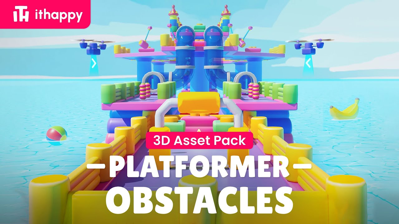 Platformer 2 Obstacles - 3D Low Poly Asset Pack for Games