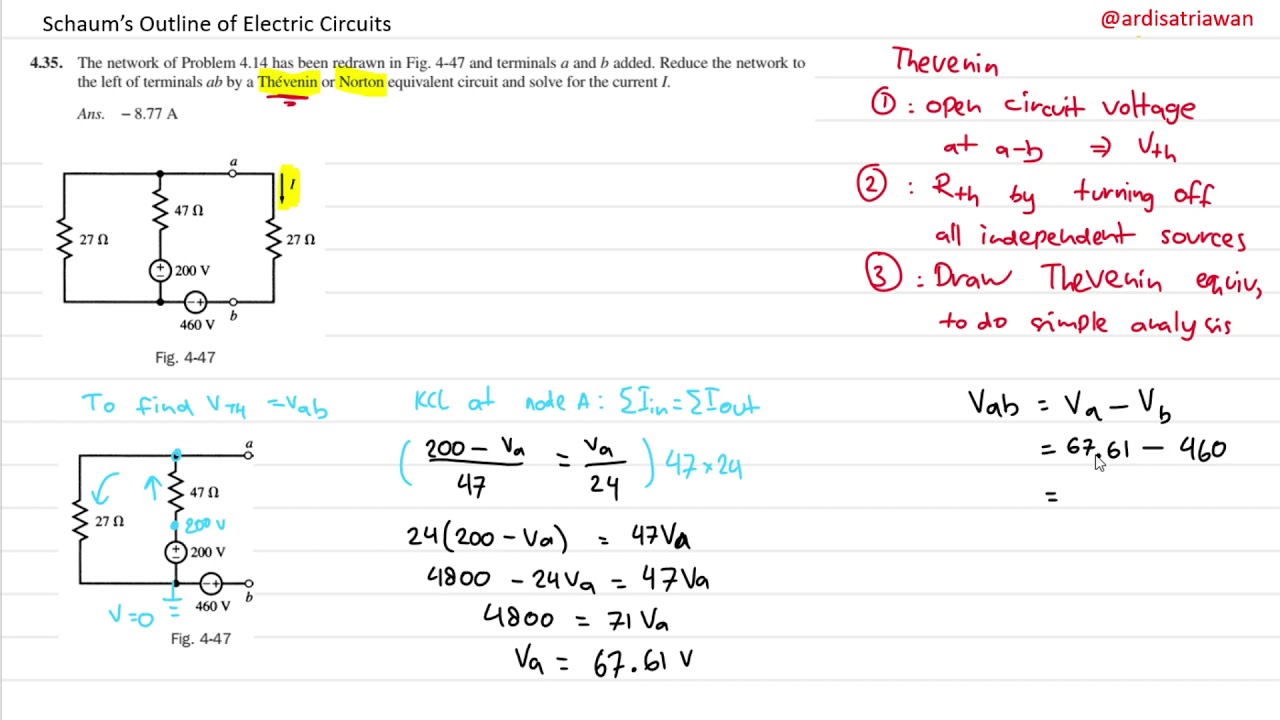Schaum's Outline Electric Circuits Problem 4.35