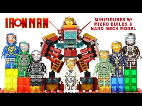 Iron Man 8-in-1 Suit of Armors w/ Micro Builds & Nano Mech Model BOOTLEGO KnockOff Set 12