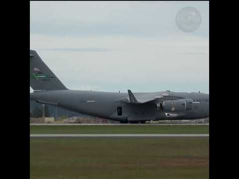 Giant C-17 Globemaster III performing Powerback, USAF #shorts #USAF