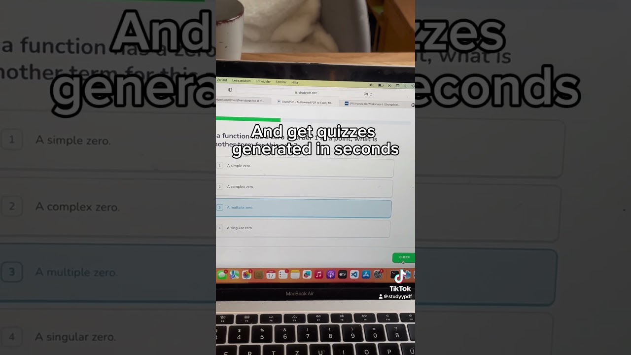 From lecture notes to quiz questions in seconds! 🚀All this completely for free✅