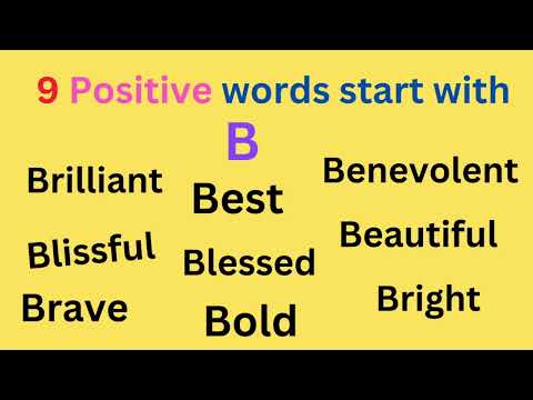 9 Positive words start with letter B। Words Start with alphabet B।Vocabulary for kids।