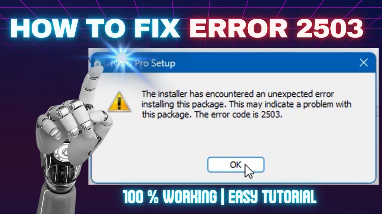How to fix error code 2503 2502 while installing in windows 11 100% Working Easy Tutorial