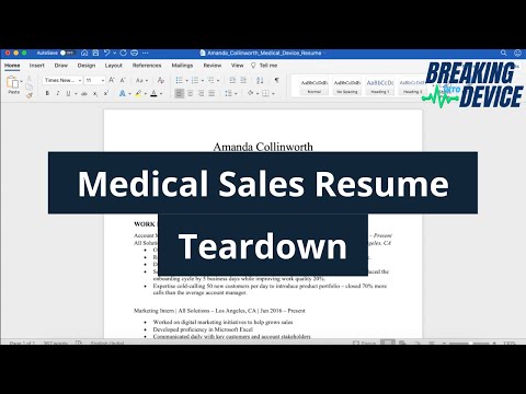 Medical Sales Resume Teardown: Resume Format that Landed Candidates Offers