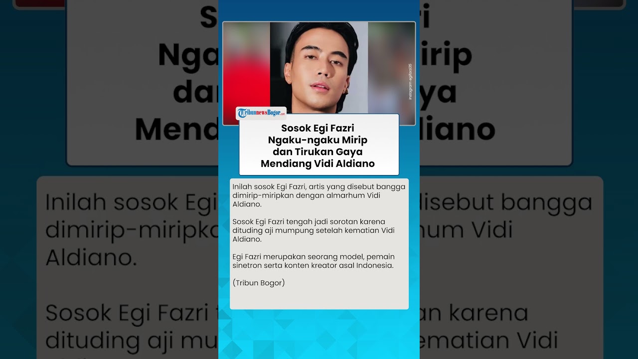 Sosok Egi Fazri yang Ngaku-ngaku dan Tirukan Gaya Mendiang Vidi Aldiano ...