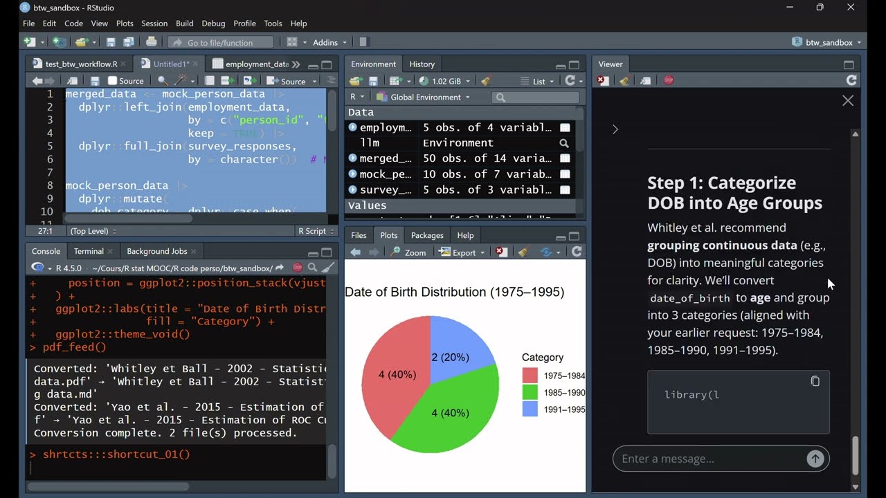 Integrate your LLM directly into R Studio for biostatistics programming