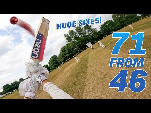 Is this the BIGGEST SIX caught on a GOPRO? Club Cricket Highlights: 71 from 46 balls!