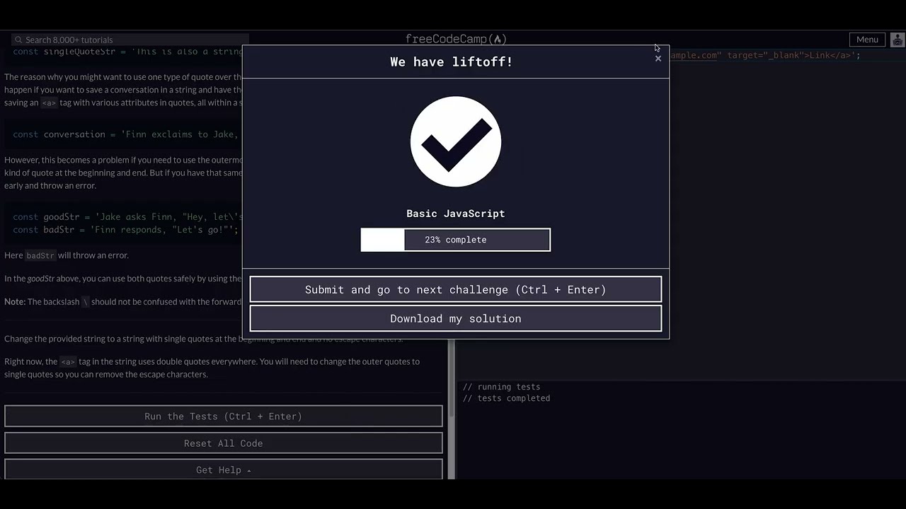Quoting Strings with Single Quotes - Free Code Camp Help - Basic Javascript - Algorithms & Data Stru