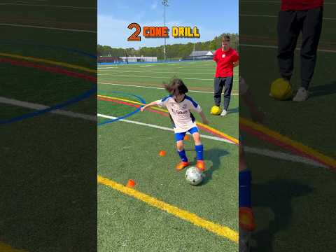 2 cone drills that will improve your soccer dribbling control.