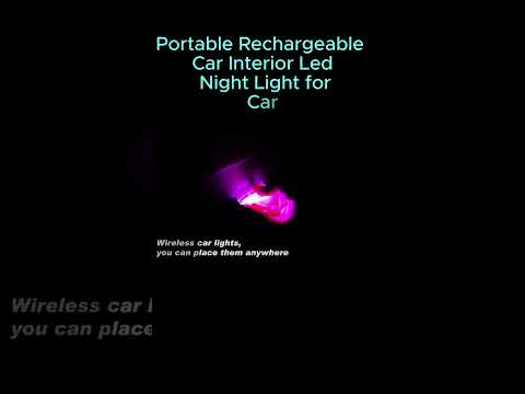 4Pcs Car LED Lights Interior Wireless, 7 Colors Interior Car Lights with 6 Bright LED Lamp