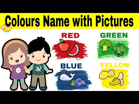 Colour Names For Kids || RED , GREEN , YELLOW , BLACK || Colour Names with Pictures