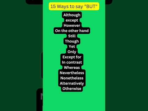 15 Ways to say "BUT" #synonyms #vocabulary