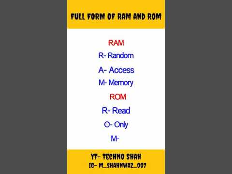 What is the full form of #Ram and #Rom || TECHNO SHAH