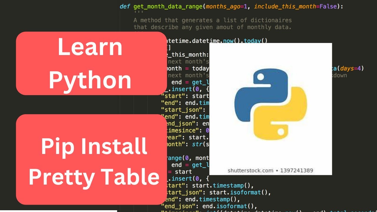 Python Pip install and pretty table : Python programming for beginners