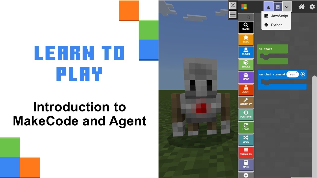 Introduction to Agent and Coding with MakeCode in Minecraft Education