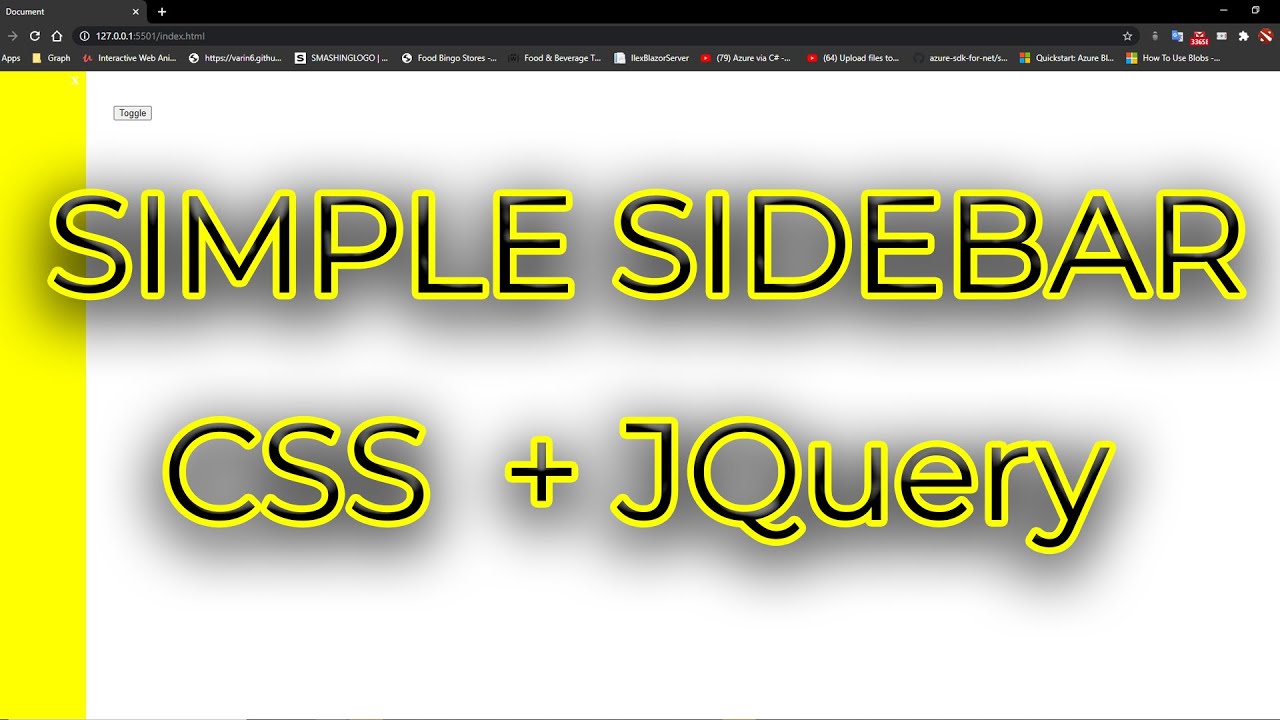 Sidebar using CSS transition and JQuery Tutorial
