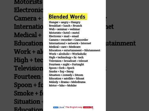 Blended Words in English #viral #english #shorts