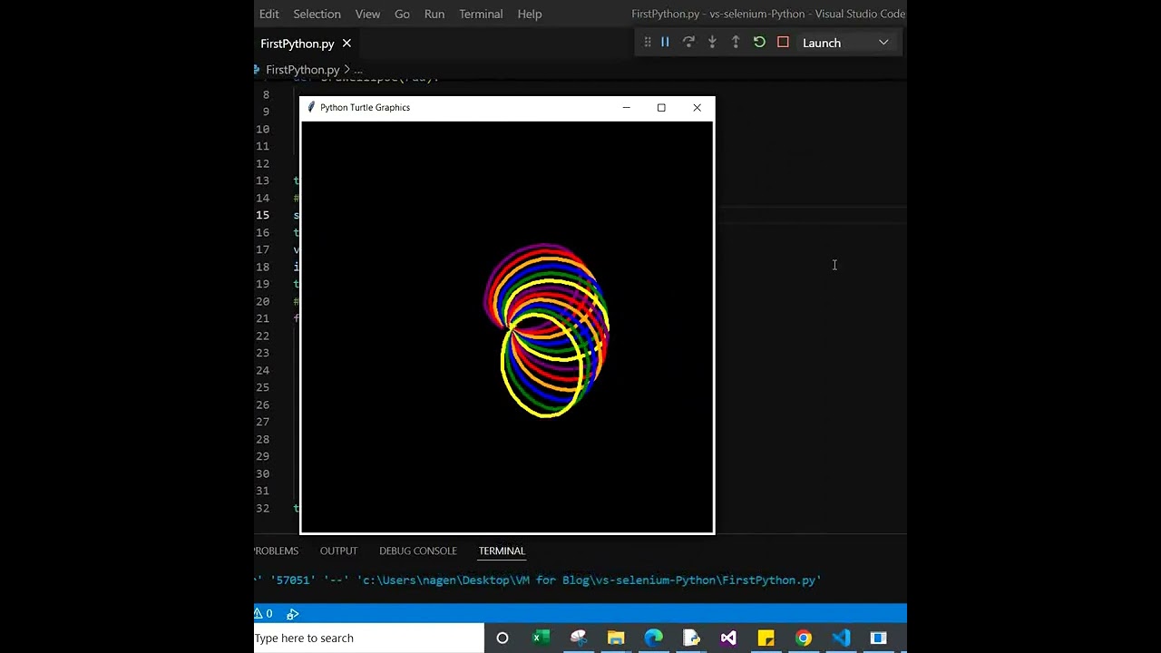 Draw a circle  Ellipse Using Python Turtle Graphic